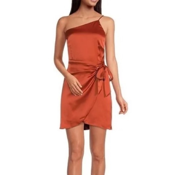 Gianni Bini | Dresses | Gianni Bini Burnt Orange Satin One Shoulder ...